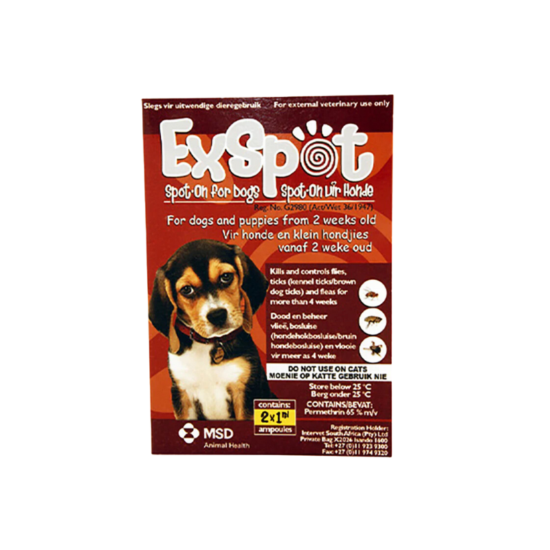 ExSpot Spot On For Dogs (2x1ml) – Comvet Animal Health